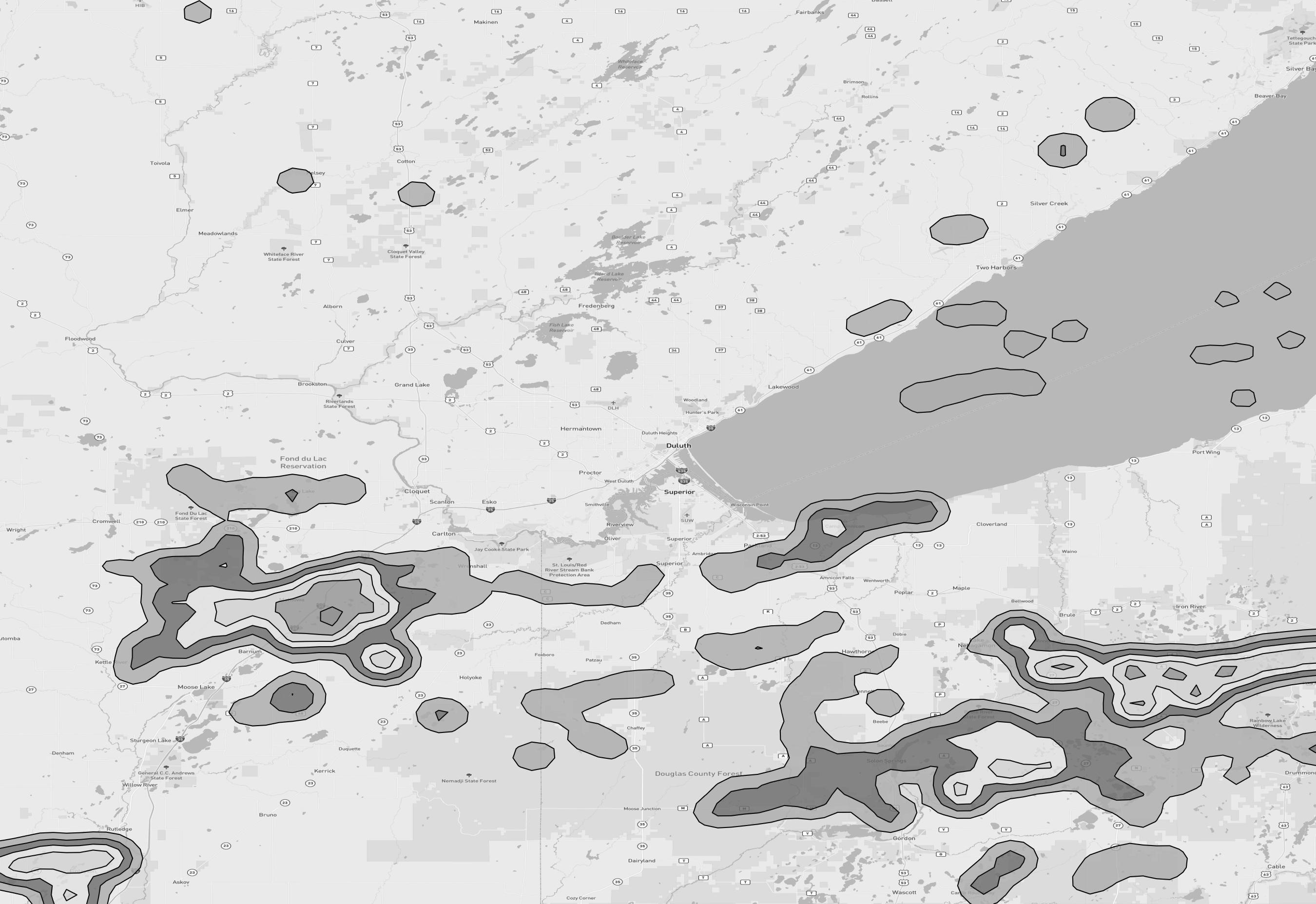 Free Hail Map: Lake Nebagamon, WI - Jul 15, 2025 | HailGeeks