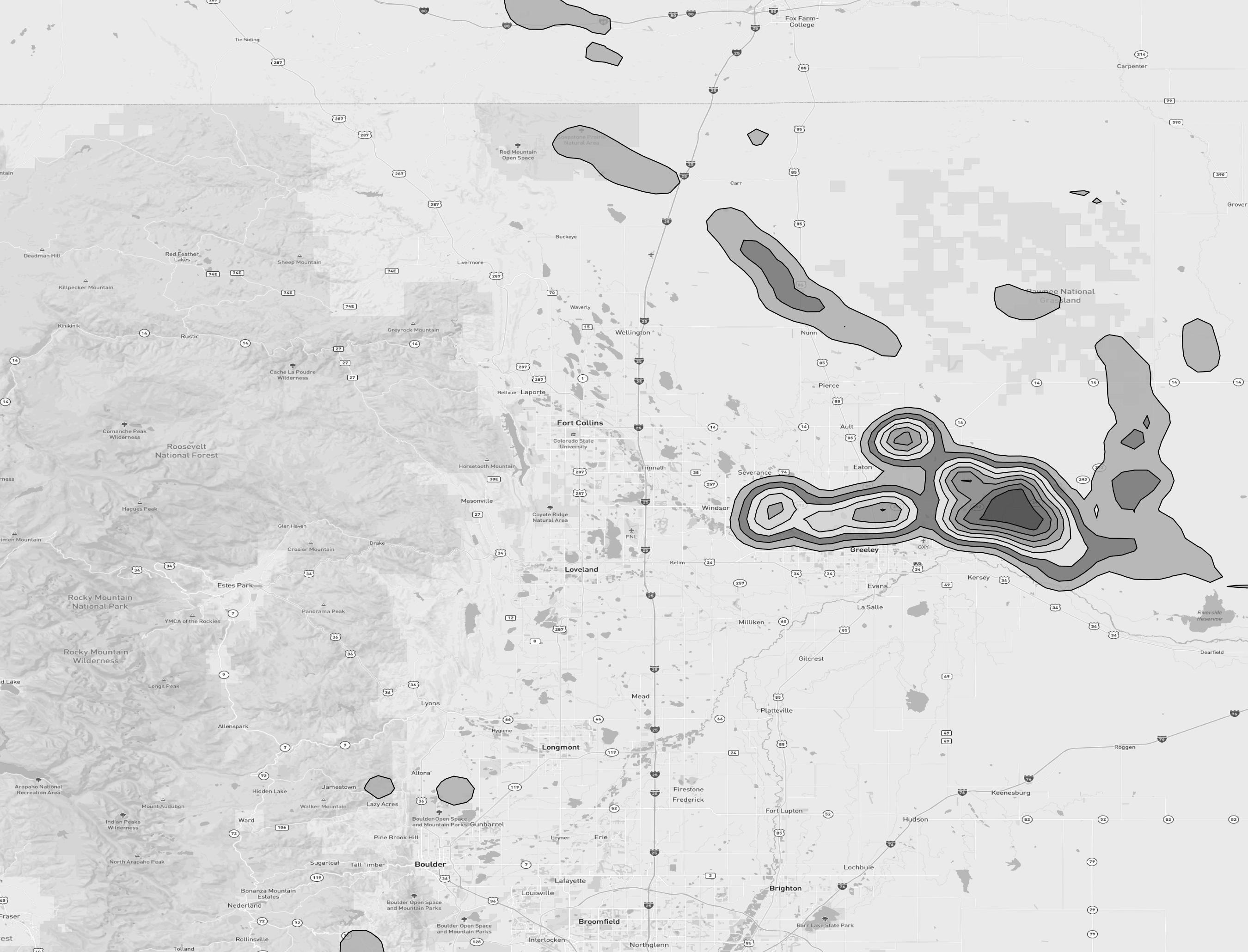 Free Hail Map: Kersey, CO - Jul 10, 2025 | HailGeeks