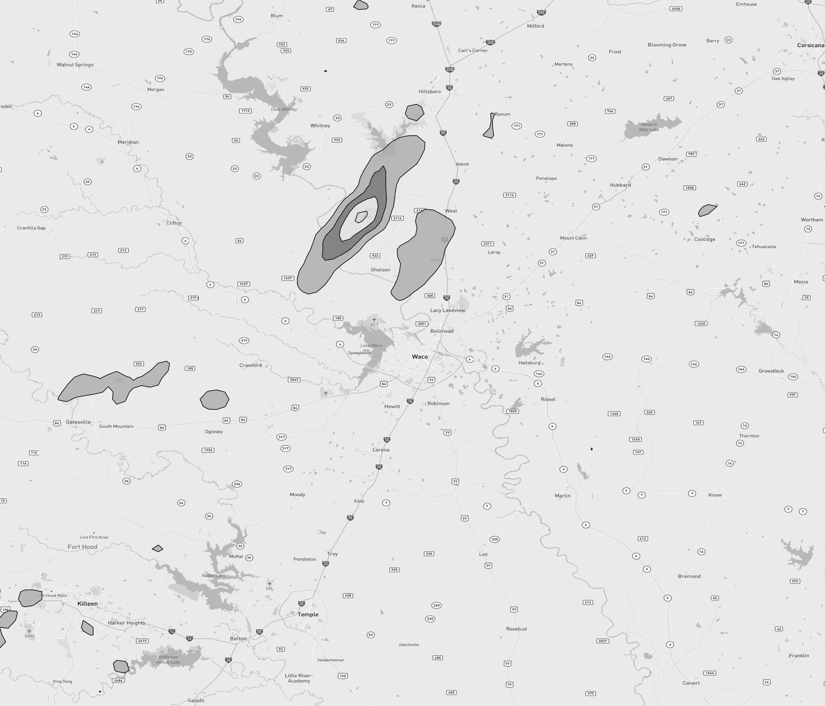 Free Hail Map: Gholson, TX - May 26, 2025 | HailGeeks